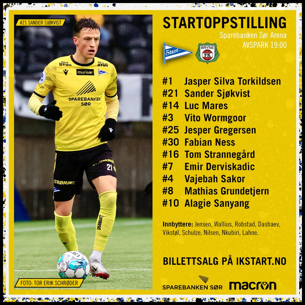 Disse starter kvalikkampen mot Bryne / Start